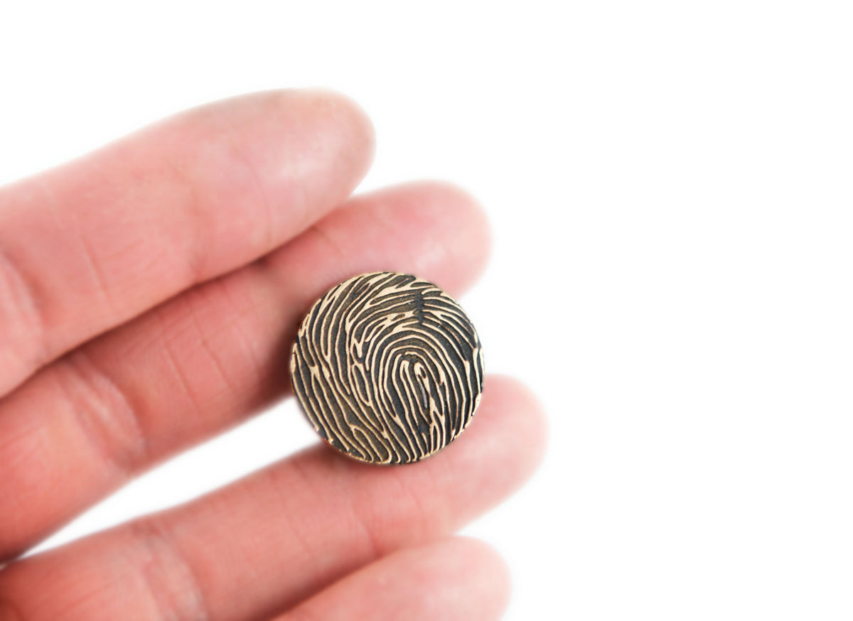 Circle Bronze Fingerprint Pin – My Fine Silver Designs